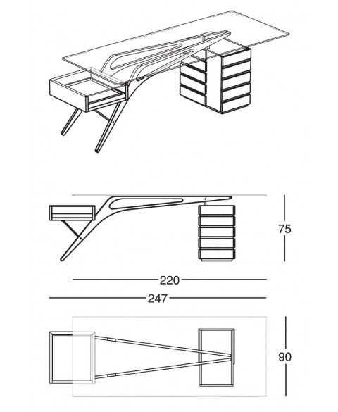 Buy Cavour Desk Zanotta best price online - Writing Desk - Lomuarredi