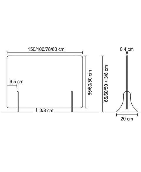 Antibacterial Plexiglass Panel - Protective panel against COVID-19